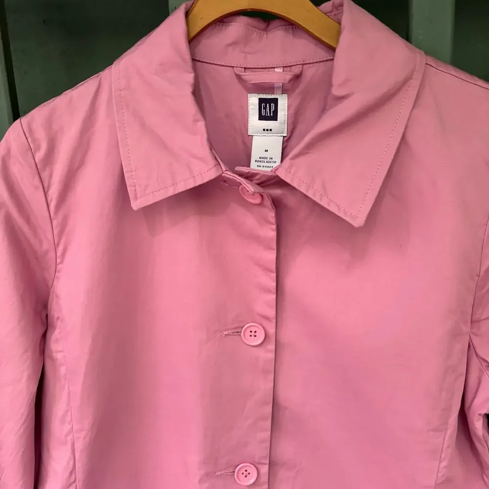 GAP | Jackets & Coats | Vintage Gap Pink Lightweight Mac Car Coat ...
